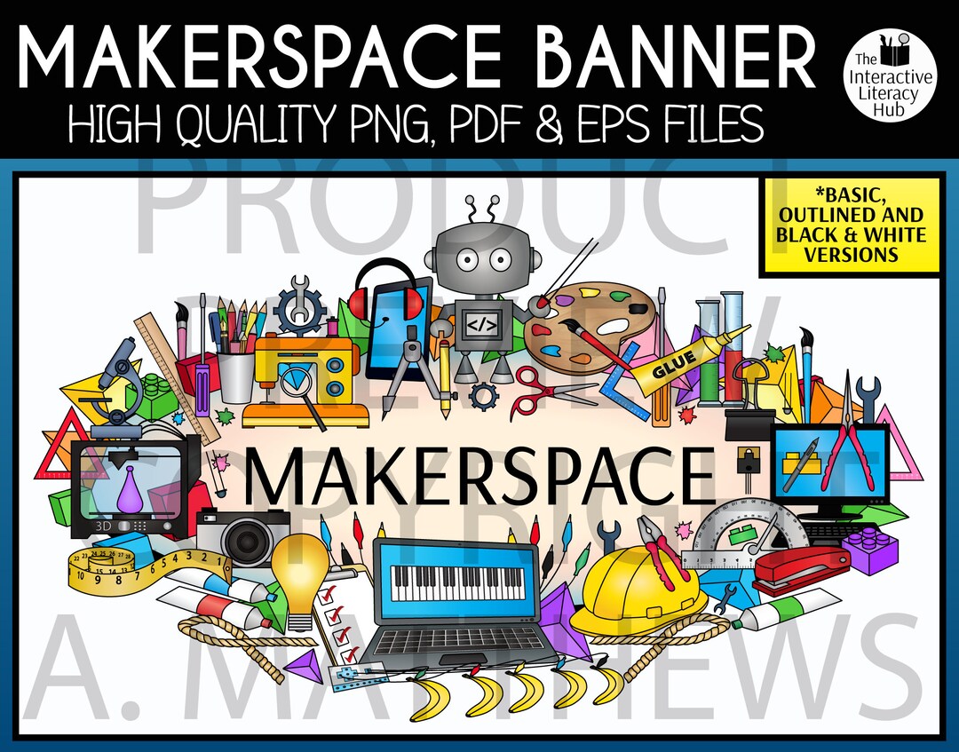 Makerspace Display Banner / Poster EPS, PDF and PNG Files - Etsy