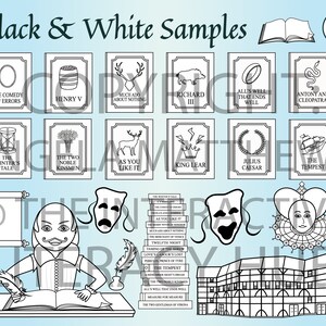 Shakespeare Clipart - 50 Png Illustrations (includes Outlined, Original ...