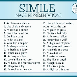 Simile Clipart - 31 PNG Graphics of Similes (with 31 Additional Black and White Versions) - Etsy