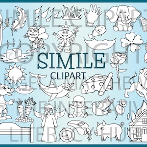 Simile Clipart - 31 PNG Graphics of Similes (with 31 Additional Black ...