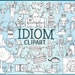 Idiom Clipart - 30 PNG Graphics of Idioms ( Black and White Versions of ...