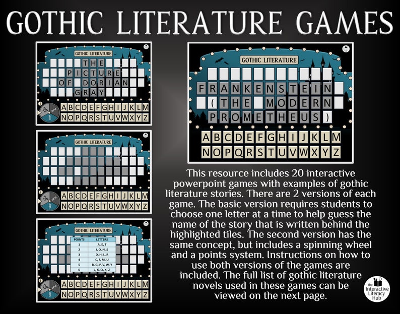 Gothic Literature Powerpoint Games - 20 Games With Examples of Gothic ...