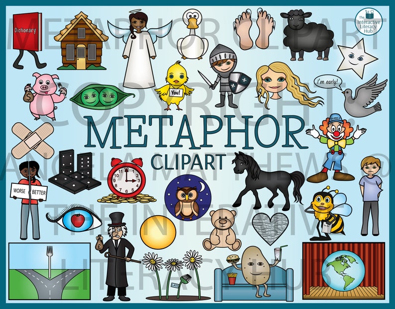 Metaphor Clipart - 31 PNG Graphics of Metaphors (includes Black and ...