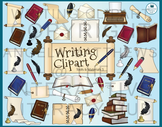Writing Clipart Vintage Tools and Materials 69 PNG - Etsy