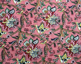 Pink Block Print Fabric - Etsy