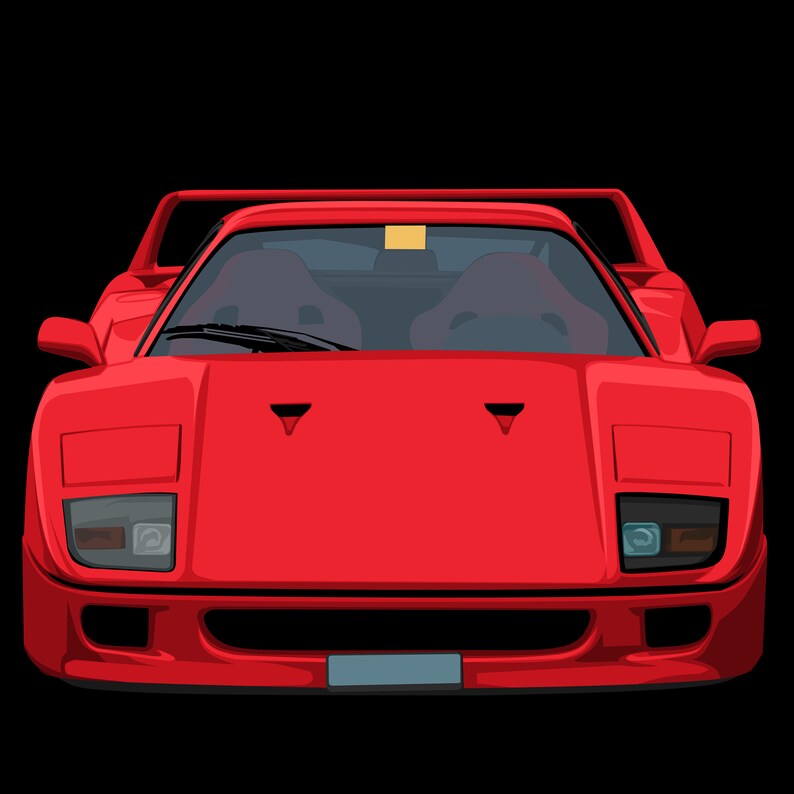 Ferrari F40 Illustration Poster Download 2 Files Poster and ...