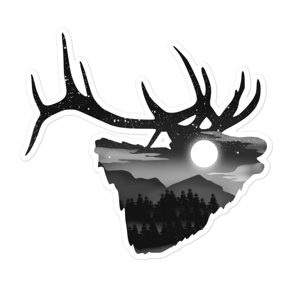 Elk Graphic Stickers Elk Sticker Rocky Mountain Elk Stickers Sticker ...