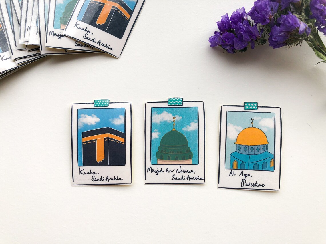 Pack of 3 Mosques Stickers Hijabi Stickers Islamic - Etsy