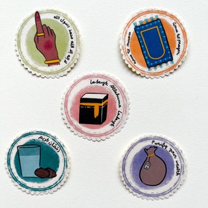 Pack of 5 Pillars of Islam Stickers Journal Stickers Hijabi Stickers ...