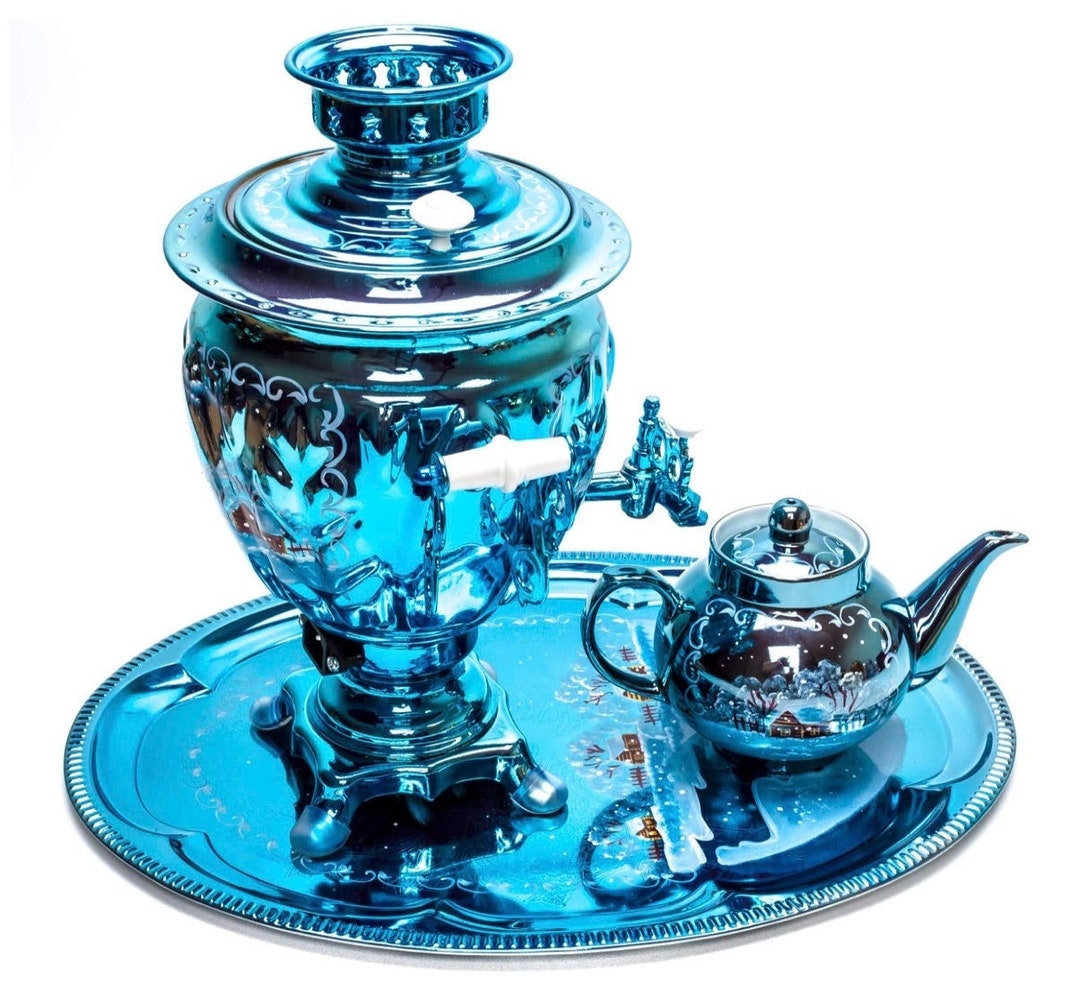 Winter Landscape Hand Painted Electric Samovar Kettle With - Etsy