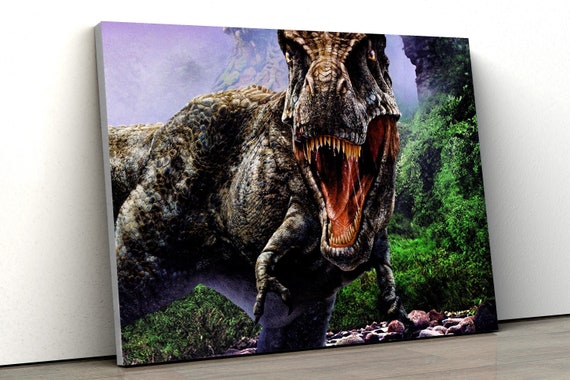 Personalised T Rex Dinosaur Custom Large CANVAS Art Custom - Etsy