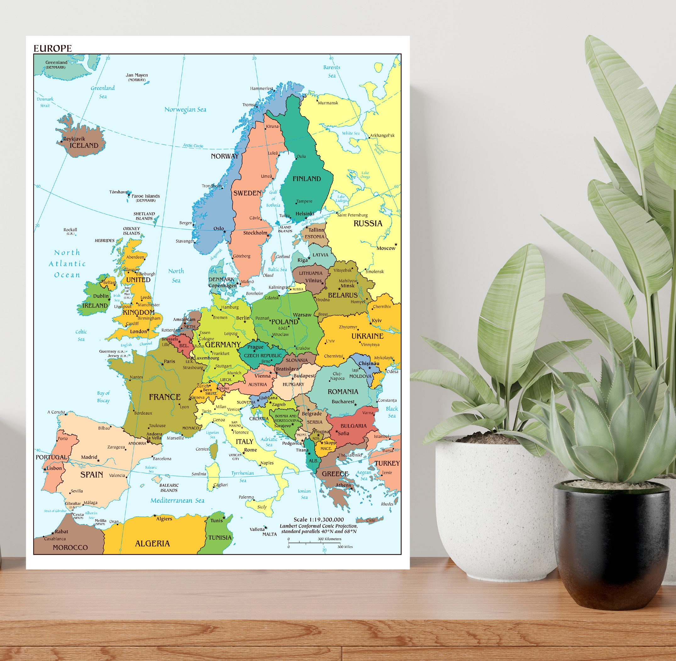 Map of Europe EU Large Poster Art Print Gift A0 A1 A2 A3 A4 A5 - Etsy UK