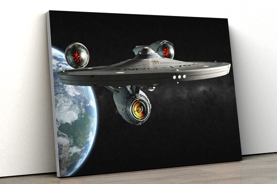 Star Ship Space Earth Planets Custom Large CANVAS Art Custom - Etsy