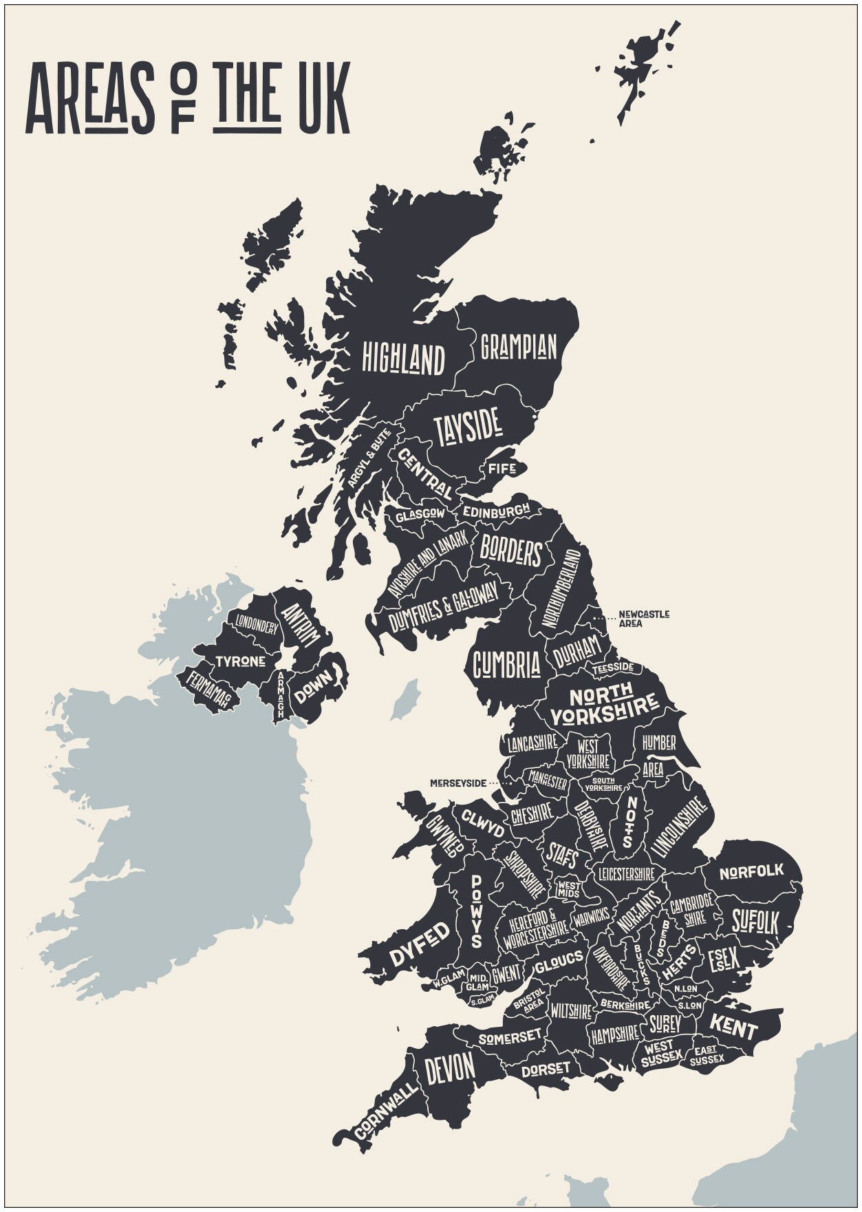 Map of the UK Great Britain Large Poster Art Print Gift A0 A1 - Etsy UK