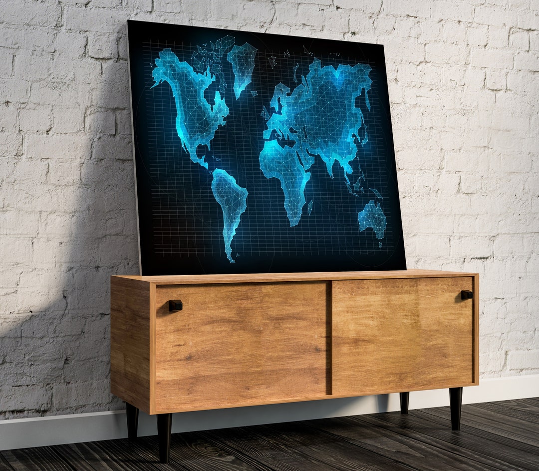 World Map Atlas Colourful Large CANVAS Art Print Gift A0 A1 A2 A3 A4 - Etsy