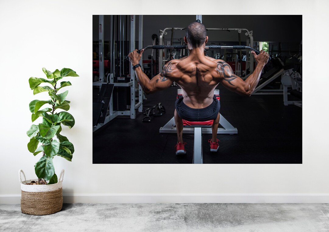 Gym Man Motivational Muscle Sport Bodybuilding Large Poster Art Print ...