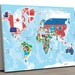 Simple World Map Atlas Large CANVAS Art Custom Print Gift A0 A1 A2 A3 ...