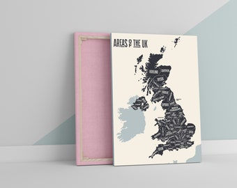 Map of Great Britain UK Large Poster Art Print Gift A0 A1 A2 - Etsy