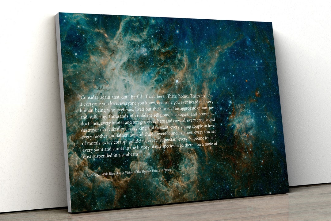 Carl Sagan the Pale Blue Dot Inspirational Quote Large CANVAS Art Print ...