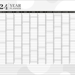2024 YEAR PLANNER Wall Chart Calendar Large Laminated Print - Etsy ...