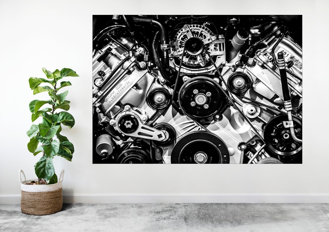 Car Motor Engine Block Mechanic Large Poster Art Print Gift A0 A1 A2 A3 ...