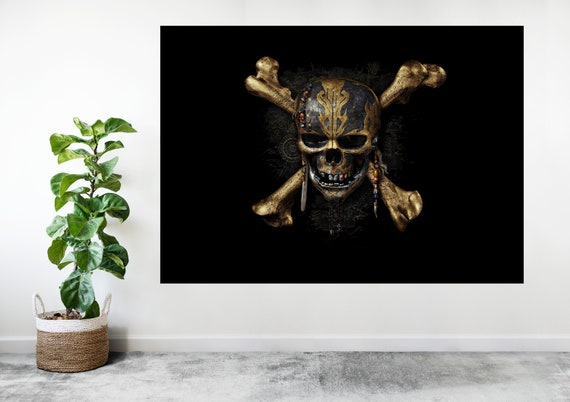 Pirate Skull and Crossbones Large Poster Art Print Custom Gift | Etsy