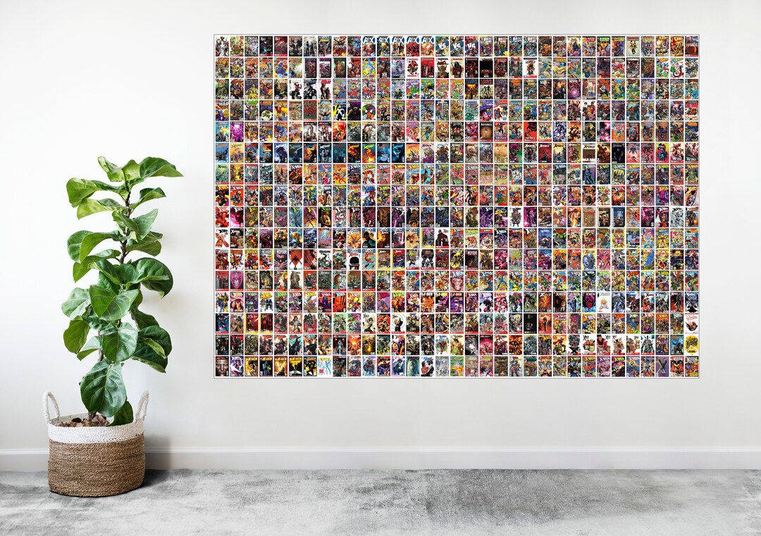 Vintage Comic Covers Collage Super Hero Large Poster Art Print Gift A0 ...