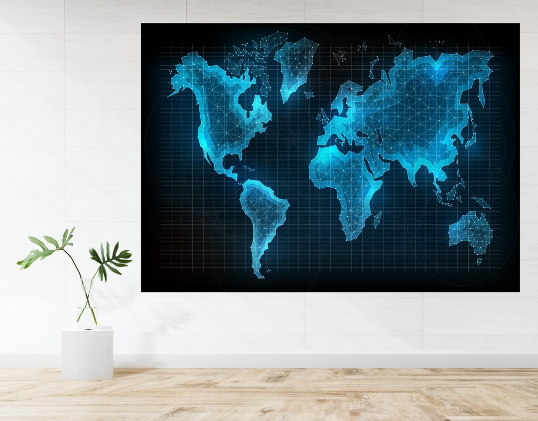 World Map Atlas Colourful Large Poster Art Print Gift A0 A1 A2 A3 A4 A5 ...