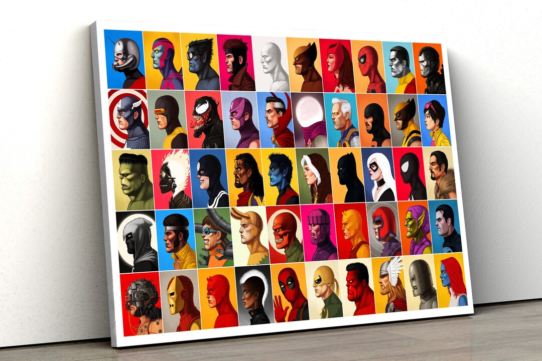 Vintage Comic Super Hero Collage Large Large CANVAS Art Print Gift A0 ...