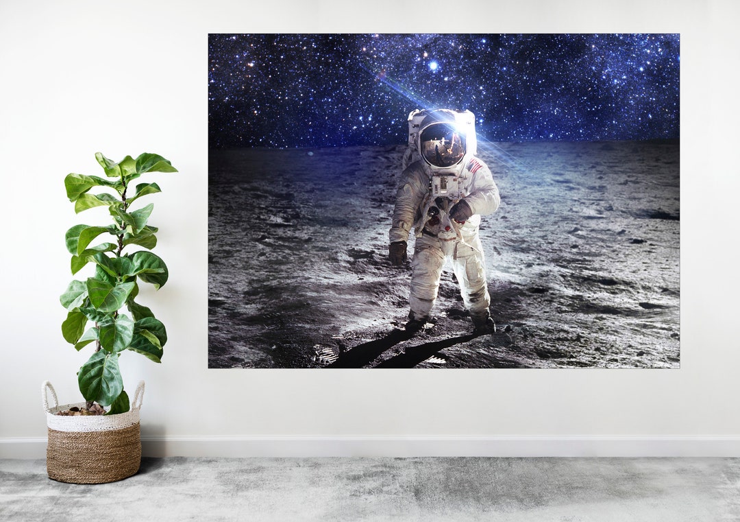 Astronaut Moon Space Stars Large Poster Art Print Gift A0 A1 A2 A3 A4 ...