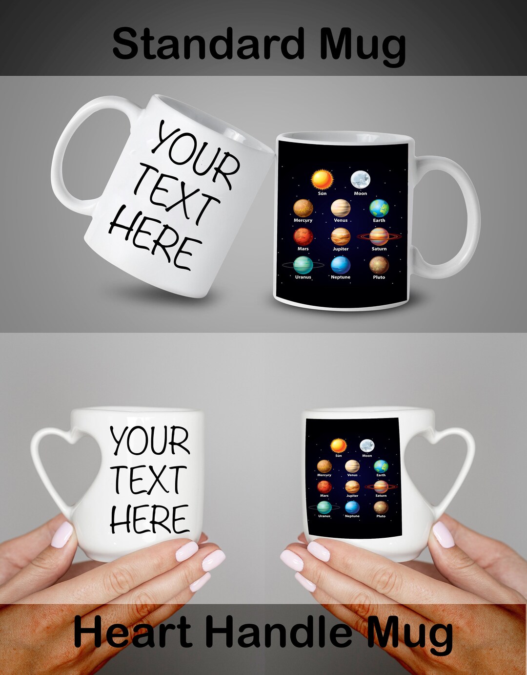 Personalised Planets Earth Space Mars Educational Printed Coffee Tea ...