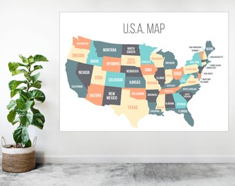 Map of the United States Poster - Etsy