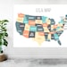 Map of the USA States Large Poster Art Print Gift A0 A1 A2 A3 A4 A5 - Etsy