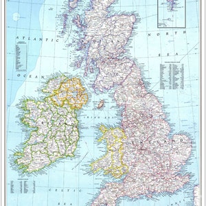 Map of Great Britain UK Large Poster Art Print Gift A0 A1 A2 A3 A4 A5 ...