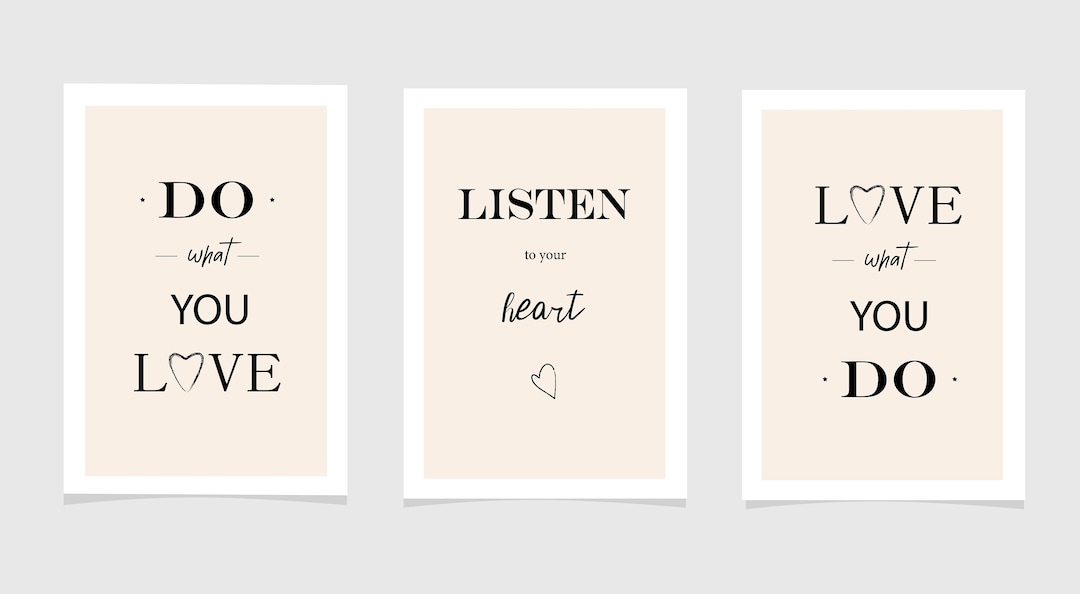 Set of 3 Motivational Inspirational Feel Good Quotes Art Large Poster ...