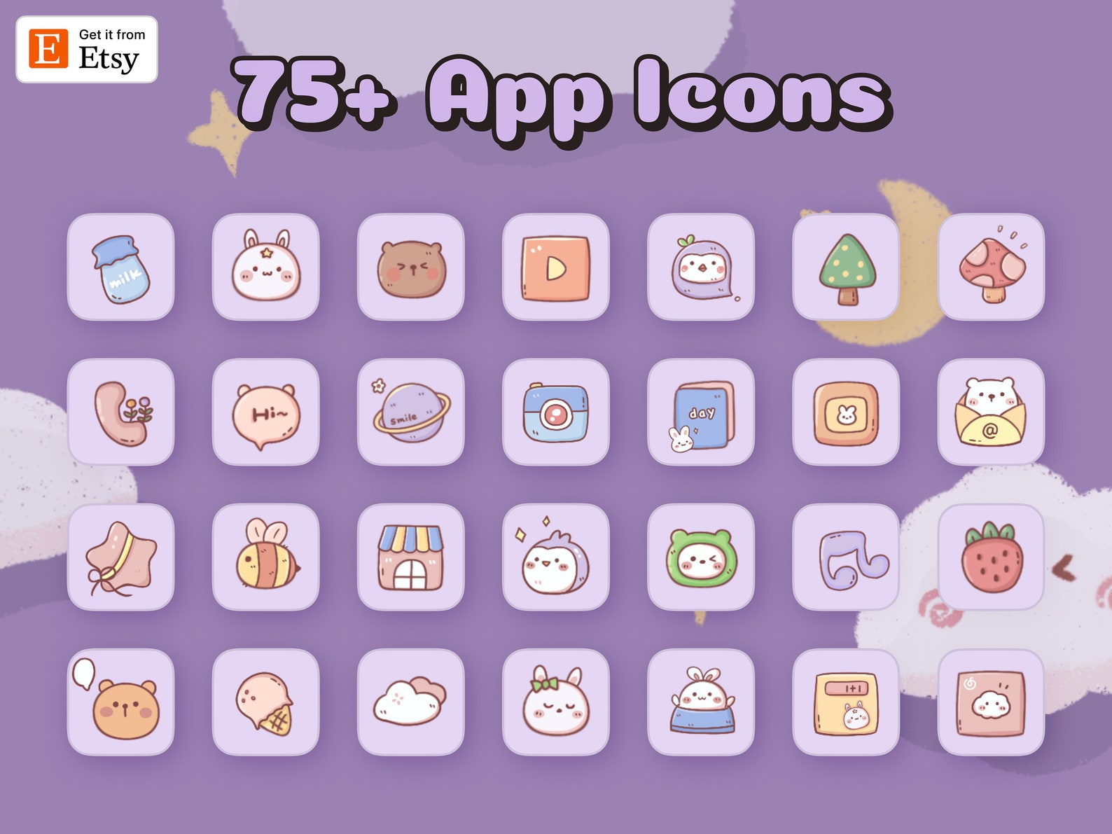 75 Cute Purple Bear App Icons Iphone Theme Ios Icon Pack - Etsy