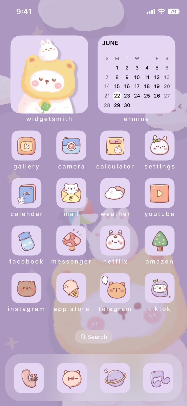75 Cute Purple Bear App Icons Iphone Theme Ios Icon Pack - Etsy