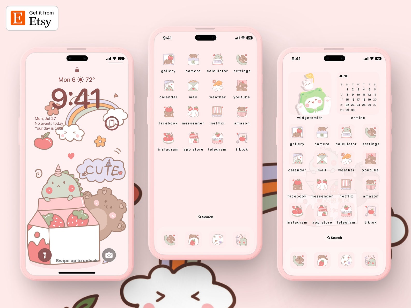 45 Cute Pink Yogurt App Icons Iphone Theme Ios Icon Pack - Etsy