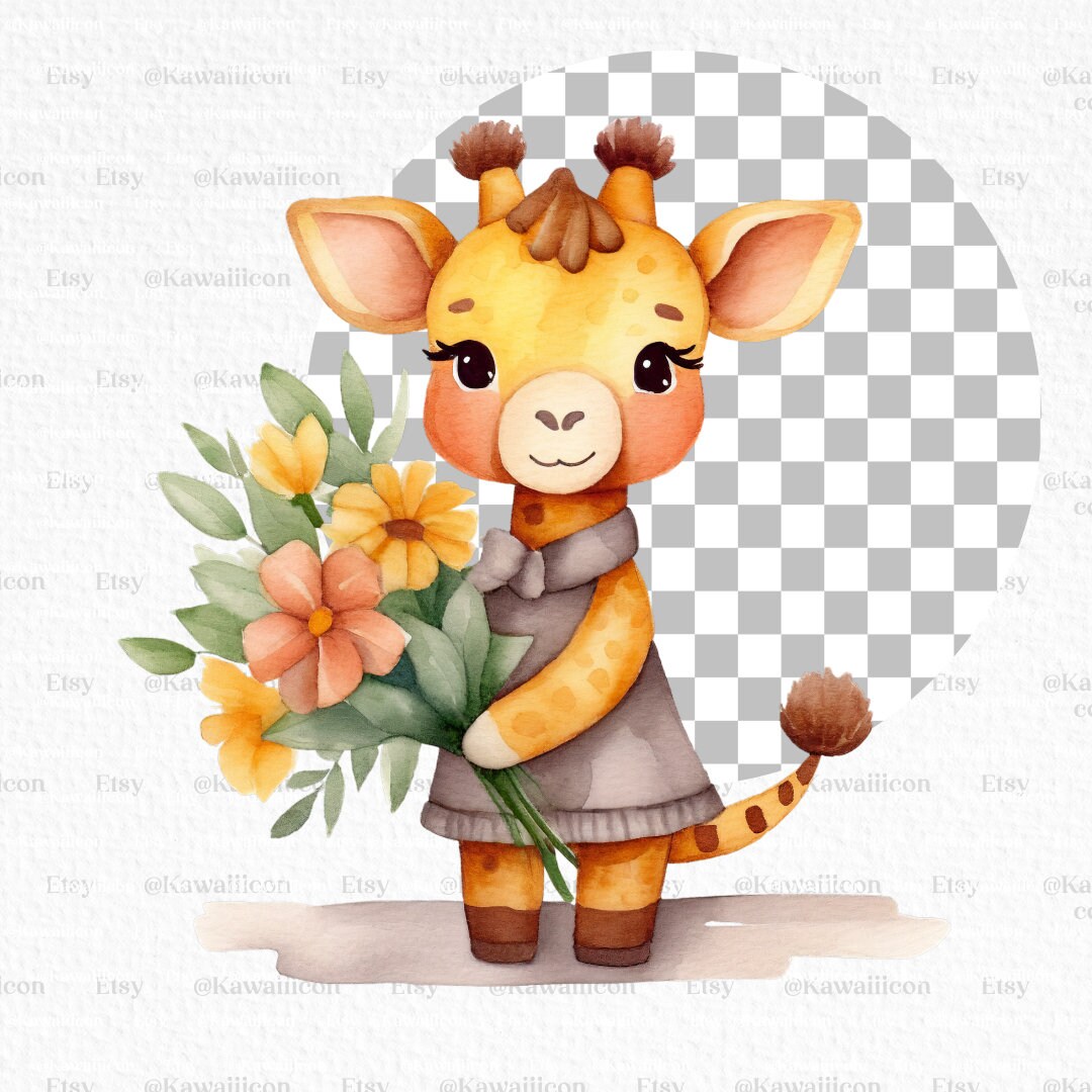 Cute Animal Clipart, Watercolor Baby Animals PNG, Hand-painted ...