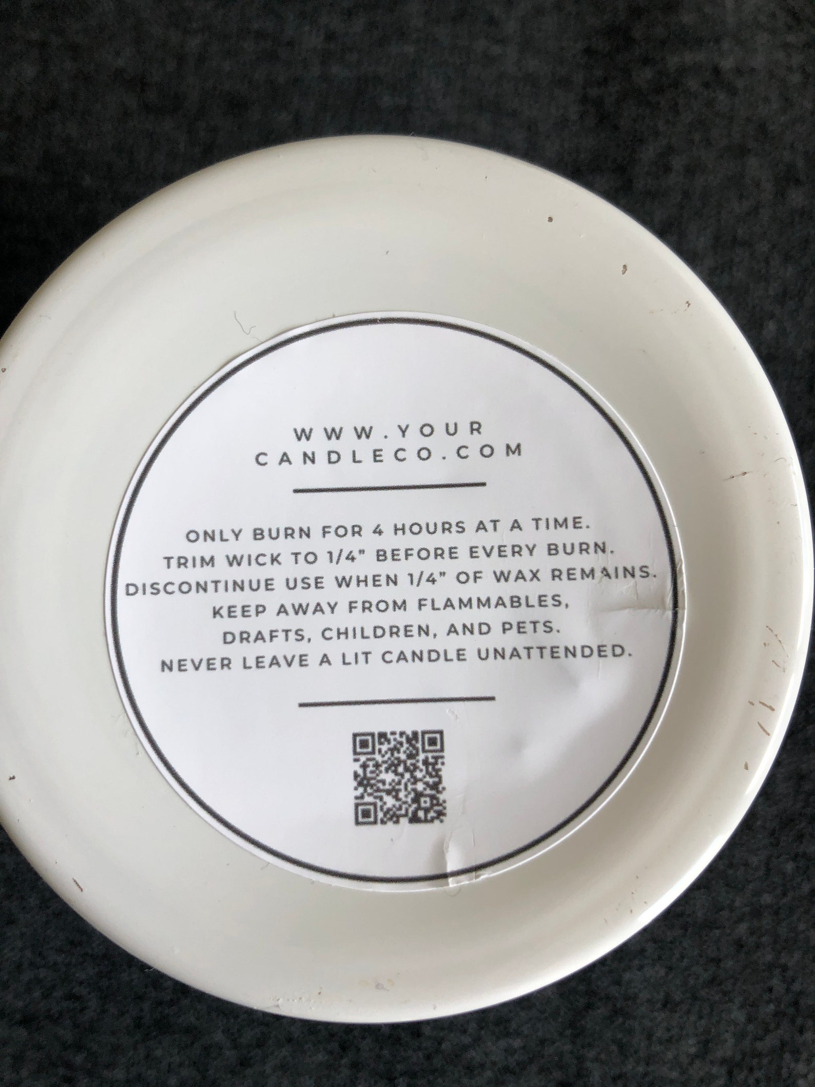 Custom Candle Warning Label Template With QR Code, Warning Label for ...