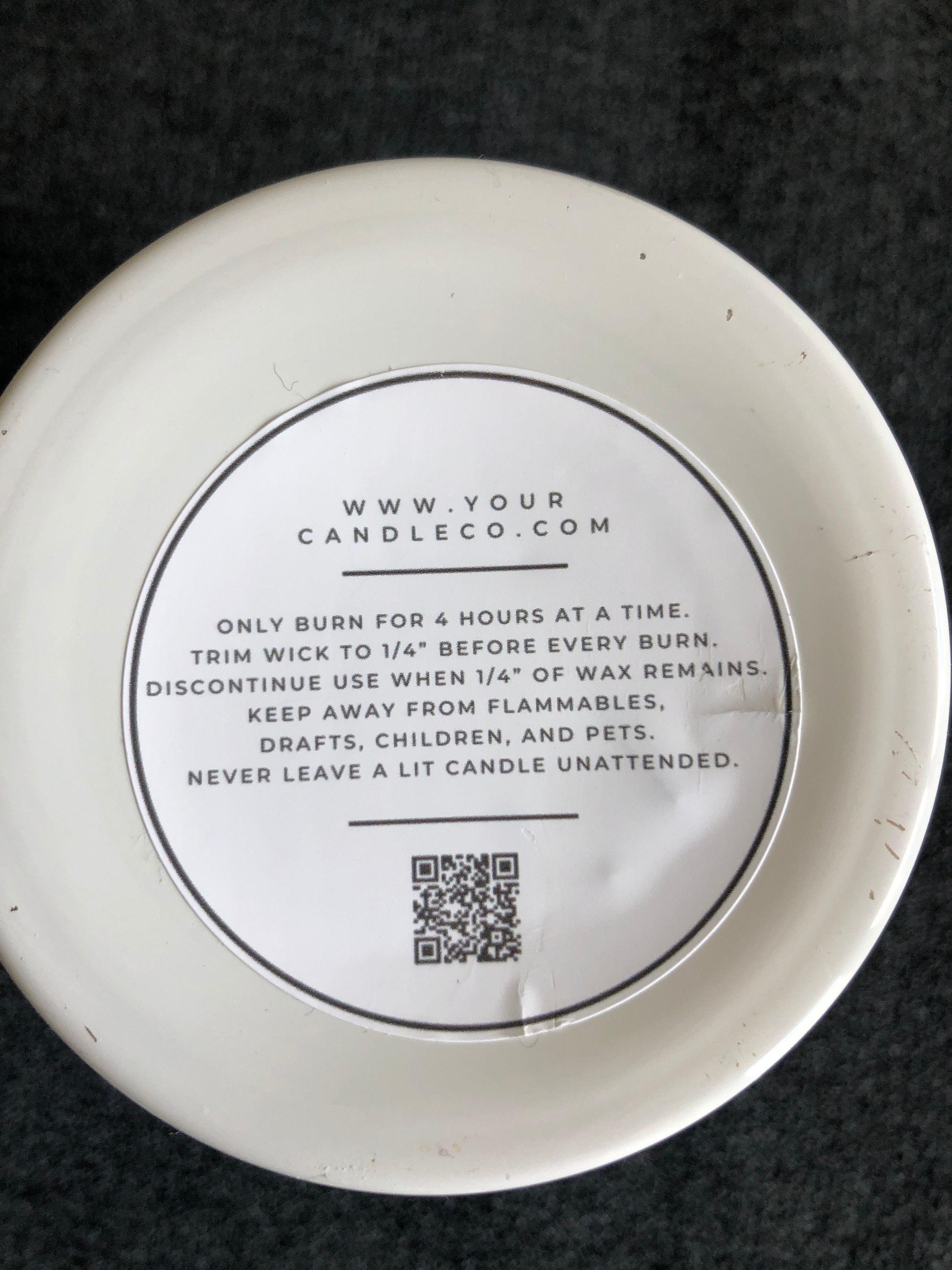 Custom Candle Warning Label Template With QR Code, Warning Label for ...