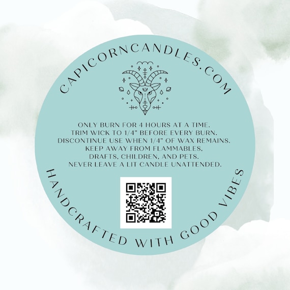 Custom Candle Warning Label Template With QR Code Warning - Etsy