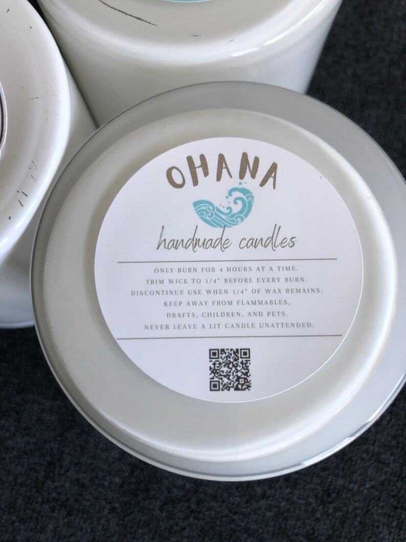 Custom Candle Warning Label Template With QR Code, Warning Label for ...