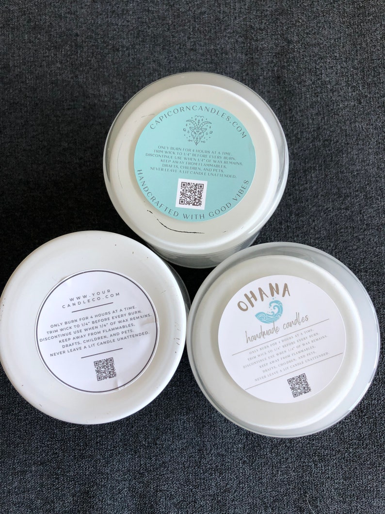 Custom Candle Warning Label Template With QR Code, Warning Label for ...