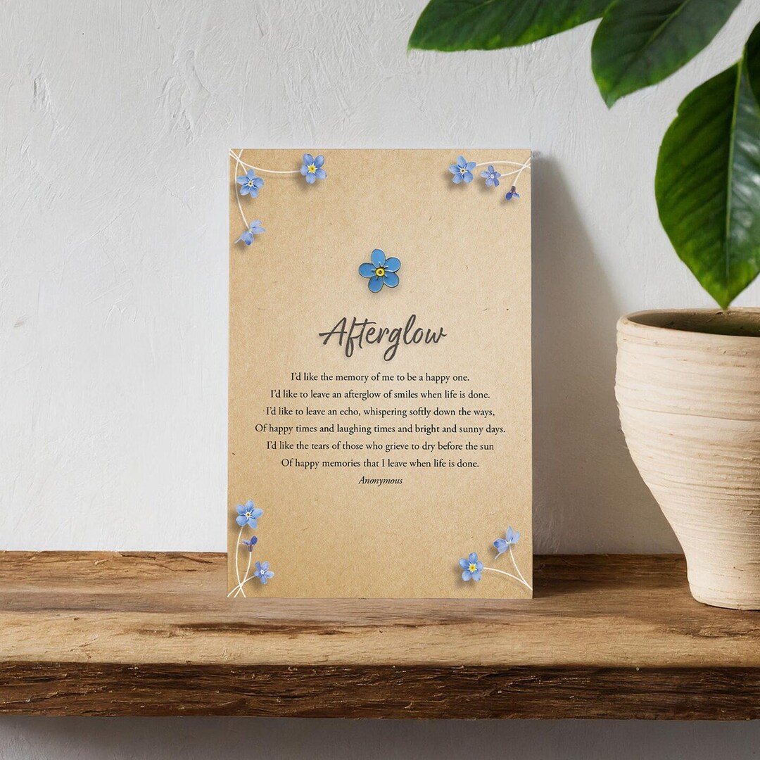 In Memory Forget-me-not Pin and Poem Card Keepsakes, Mother's Day ...