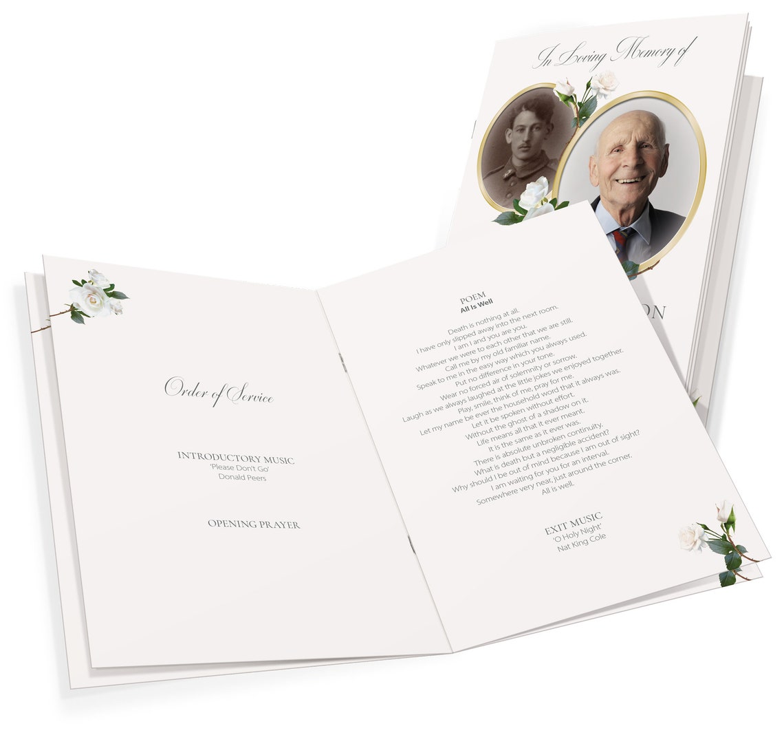 Printed Funeral Order of Service Booklets Orders of Service - Etsy
