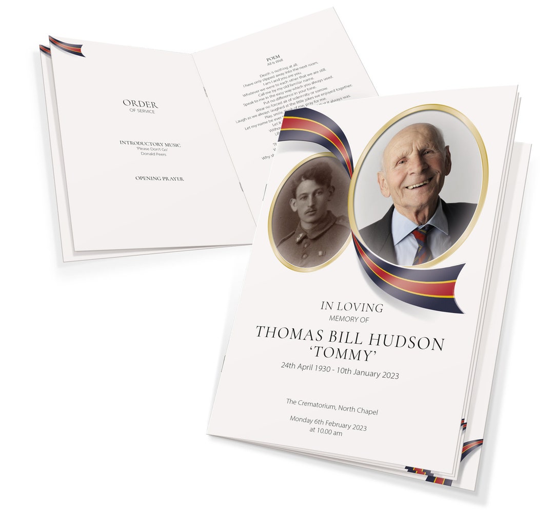 Printed Funeral Order of Service Booklets, Orders of Service, Hymn ...