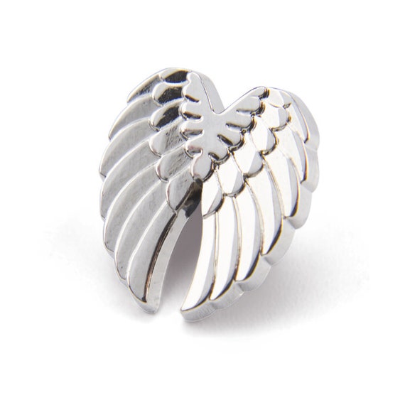 In Memory Pins Angel Wings Silver Plated Pin Funeral | Etsy