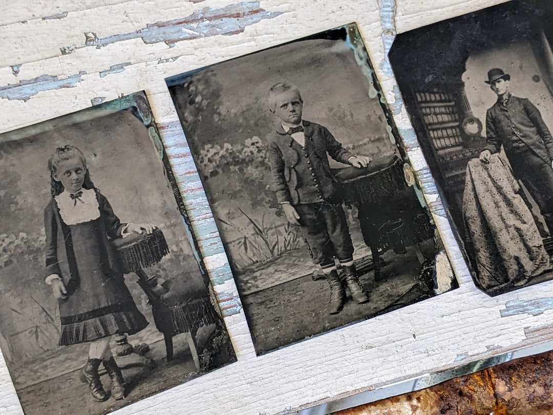1800s Tintypes Small Family Set of 3 - Etsy