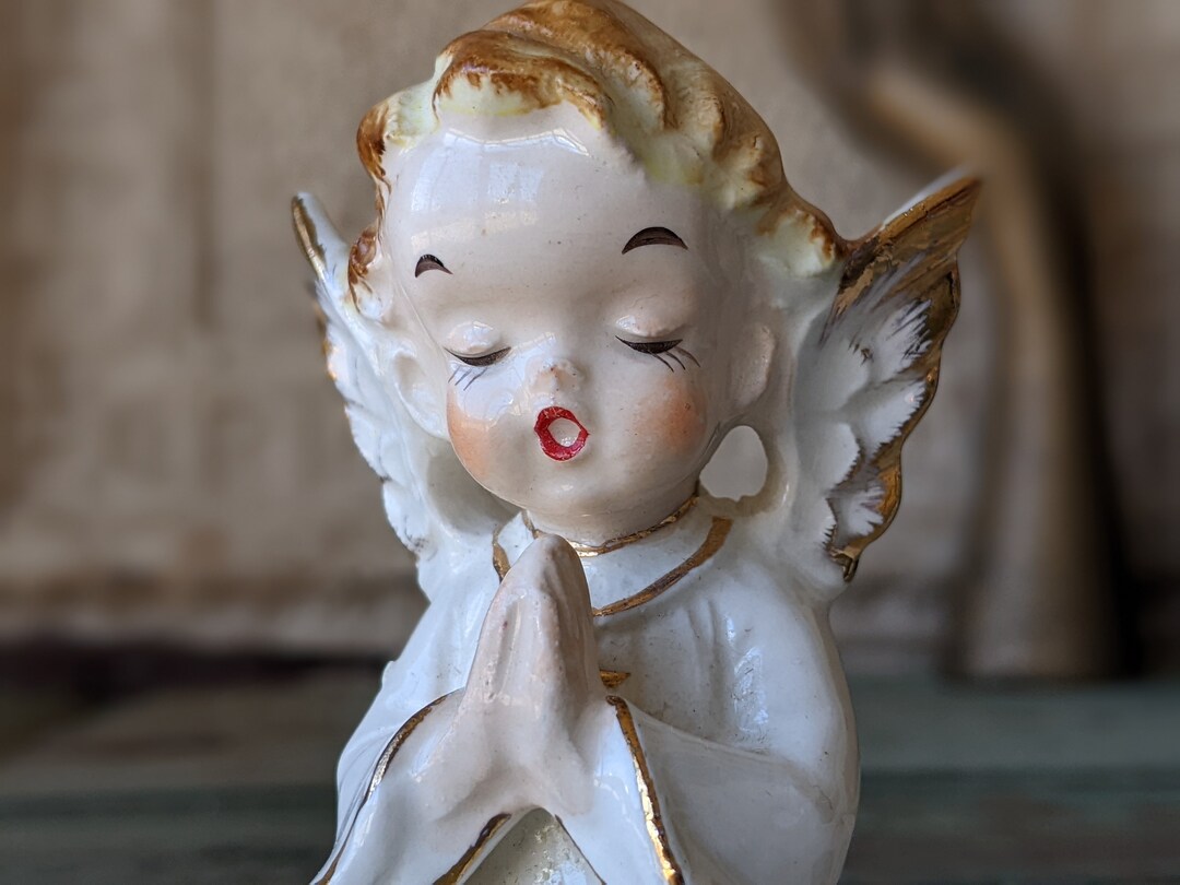 1950s Kneeling Praying Angel Figurine by Artmark !! Hand-painted ...